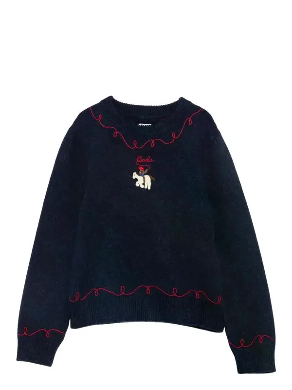 BODE Cowboy-appliqué Sweater - Blue