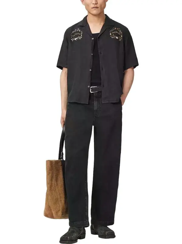 ALLSAINTS Raafi Barrel Leg Denim Jeans - Black