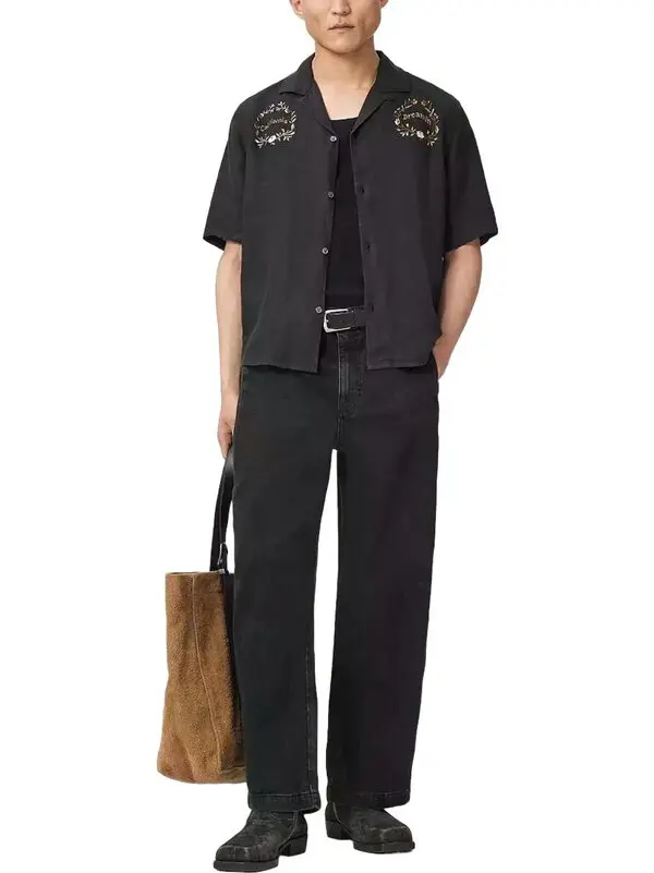 ALLSAINTS Raafi Barrel Leg Denim Jeans - Black
