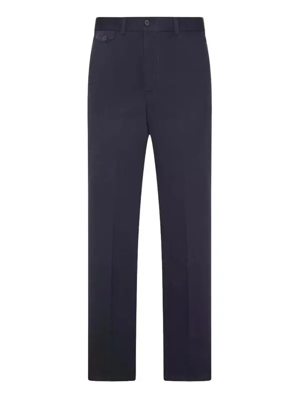 PT TORINO Straight-leg Cotton Trousers - Blue
