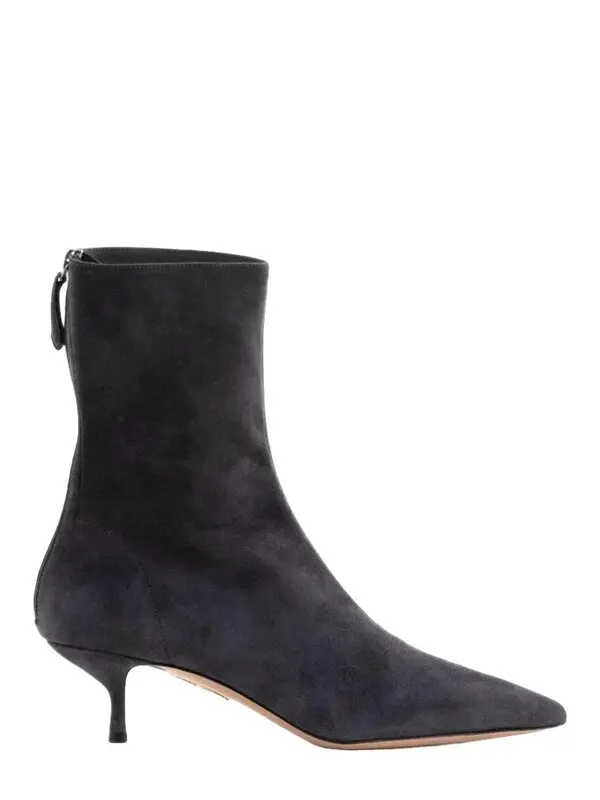 AQUAZZURA Montmartre Suede Ankle Boots - Grey