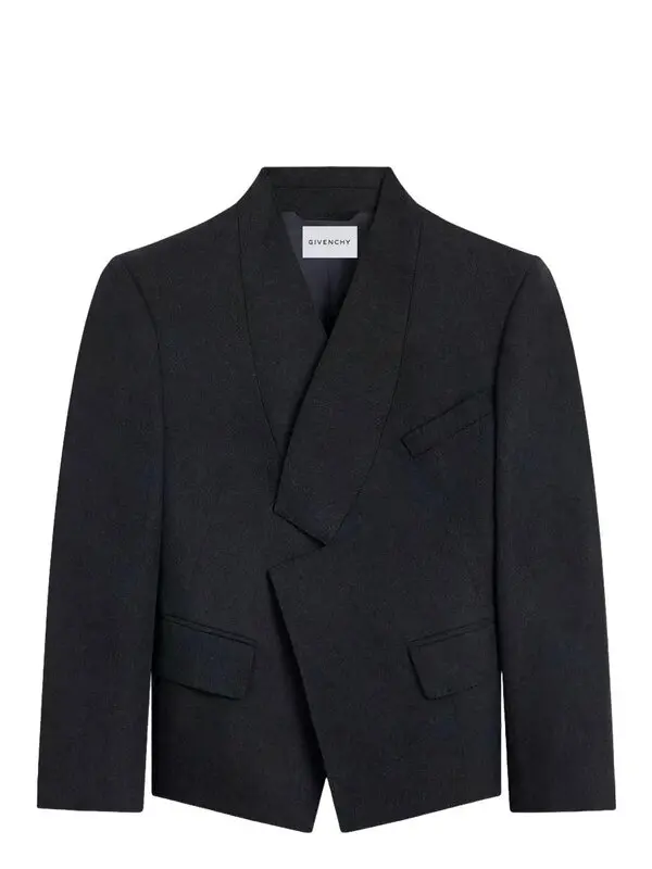 Givenchy Reverse Lapel Jacket In Wool - Grey