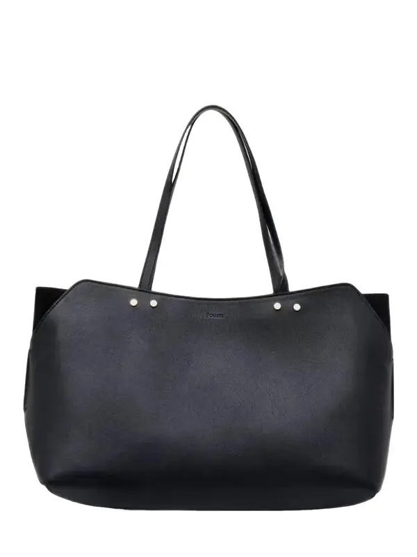 POLLINI Logo-debossed Panelled Tote Bag - Black