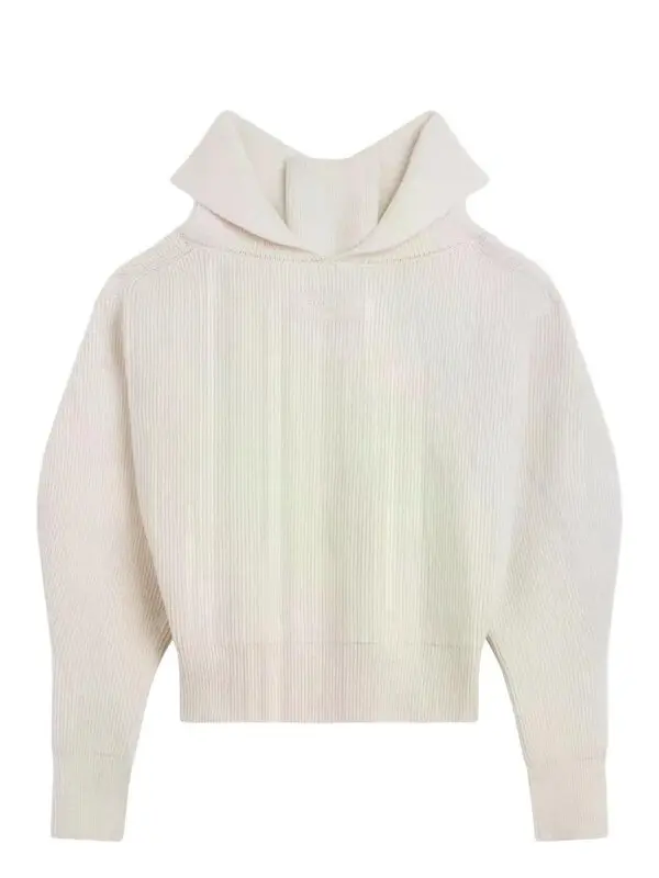 Givenchy Slashed Sweater In Wool And Cashmere - White