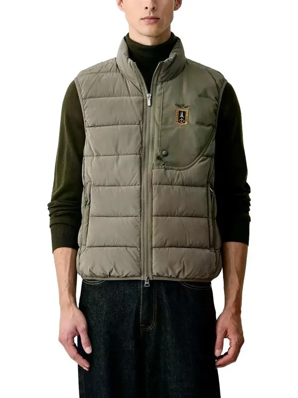 AERONAUTICA MILITARE Quilted-finish Logo-patch Gilet - Green