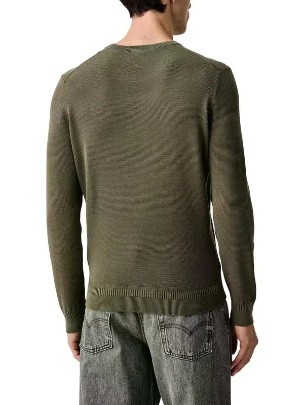 AERONAUTICA MILITARE Logo-patch Waffle-knit Sweater - Green