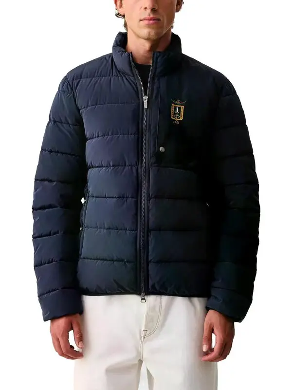AERONAUTICA MILITARE Quilted Embroidered Jacket - Blue