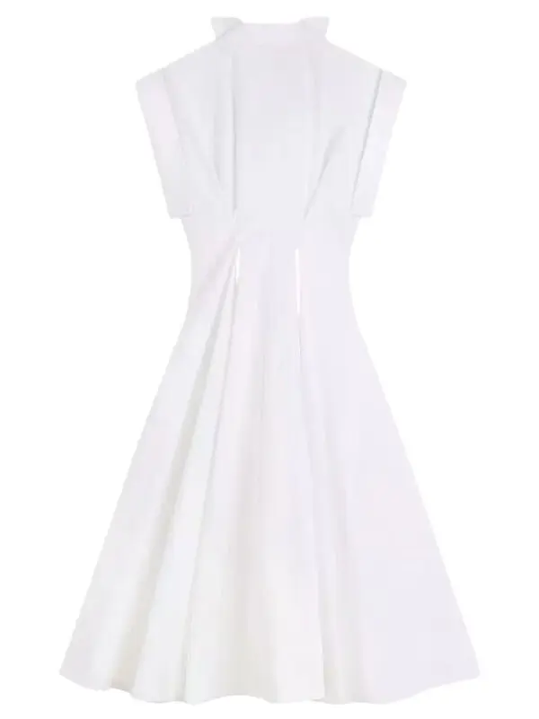 Givenchy Shirt Dress In Poplin With Deconstructed Collar - White
