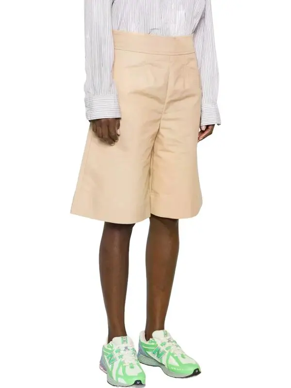 GANNI Slash-pocket Shorts - Neutrals