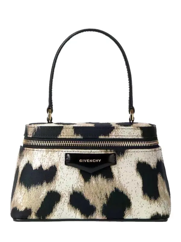 Givenchy Antigona Vanity Bag In Leopard Jacquard With Chain - Neutrals