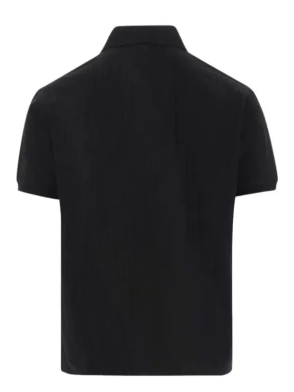 Emporio Armani Textured Polo Shirt - Black