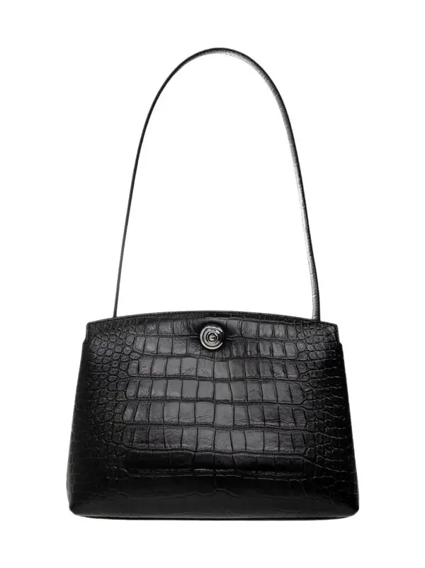 LIFFNER Pushlock Croc-effect Clutch Bag - Black