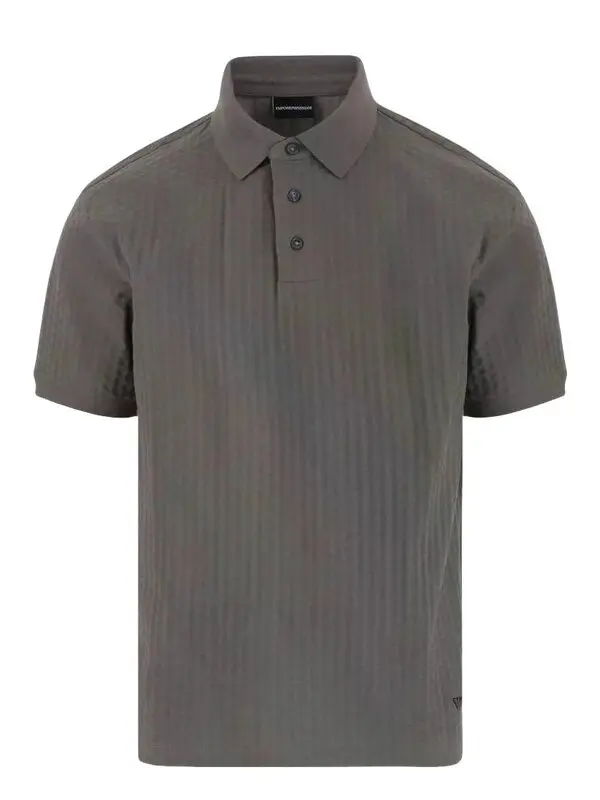 Emporio Armani Textured Polo Shirt - Grey