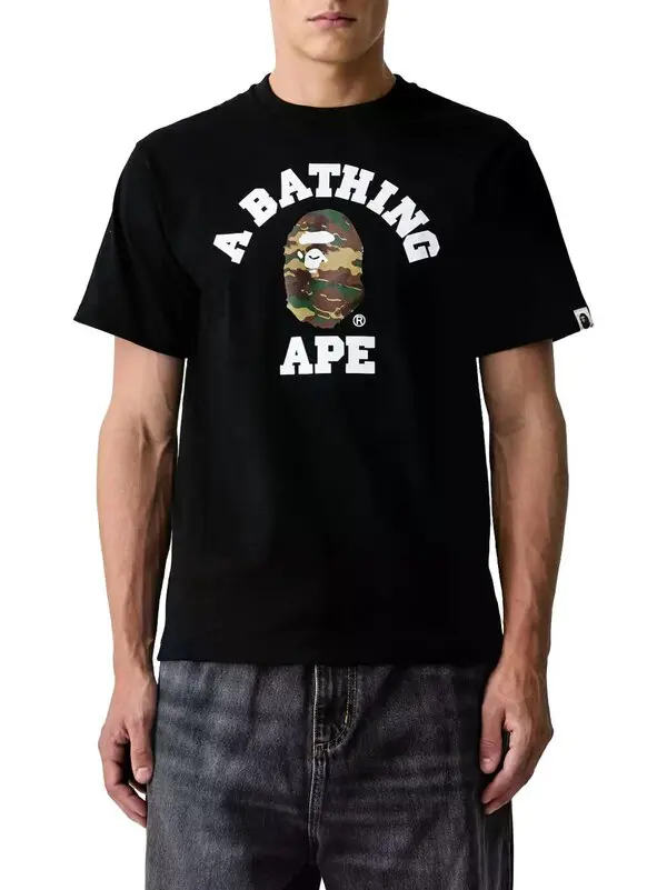 A BATHING APE College Camo-print T-shirt - Black