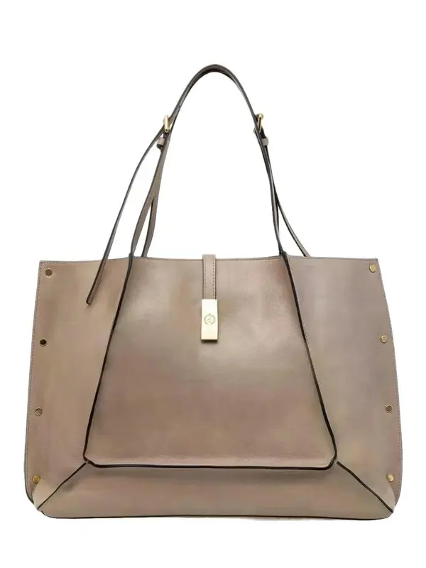 POLLINI Stud-embellished Leather Shoulder Bag - Neutrals