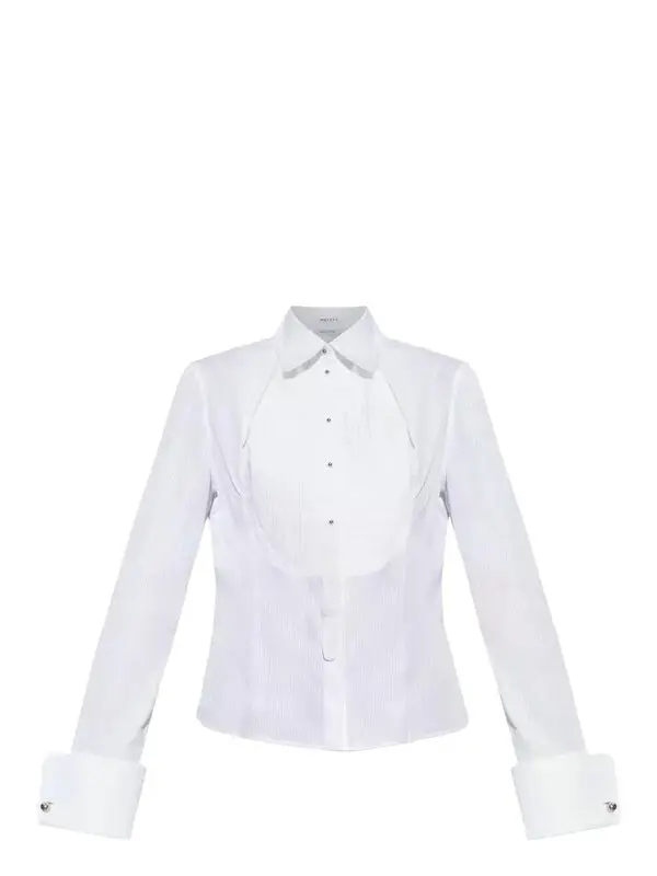 Alexander McQueen Striped Bib-front Shirt - White