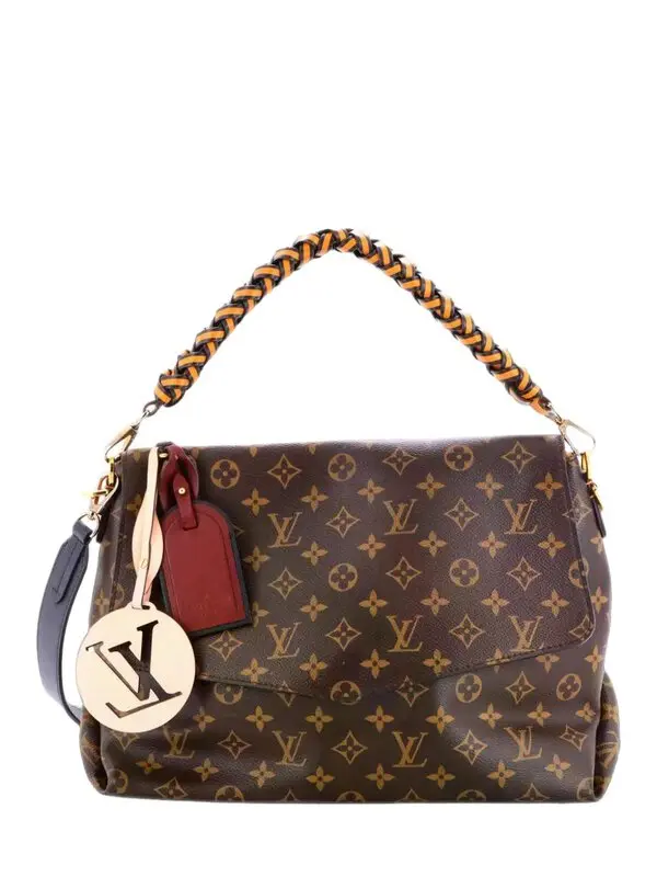LOUIS VUITTON Braided Handle Beaubourg Handbag Monogram Canvas Mm Shoulder Bag - Brown