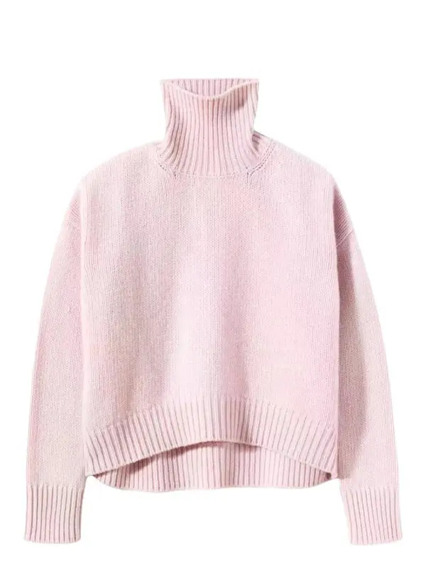 Plan C Roll-neck Knitted Sweater - Pink