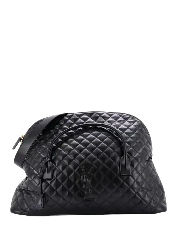 Saint Laurent Es Giant Quilted Leather Travel Bag - Black