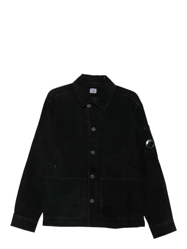 C.P. COMPANY Lens-detail Corduroy Jacket - Black