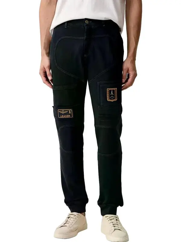 AERONAUTICA MILITARE Logo-patch Panelled Cargo Pants - Black