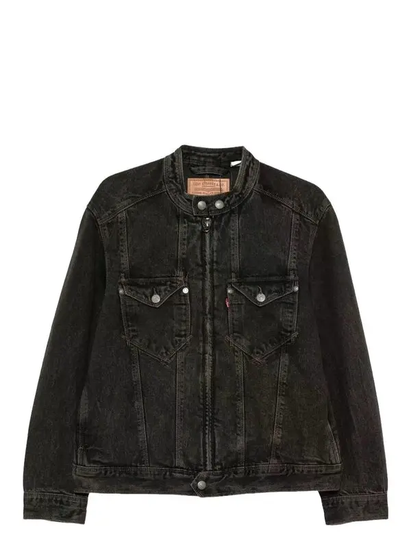 LEVI'S Faded-effect Band-collar Jacket - Black