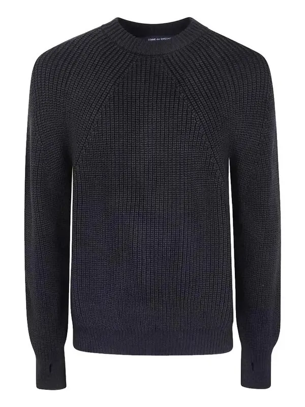 Comme Des Garçons Ribbed-knit Raglan-sleeve Sweater - Black