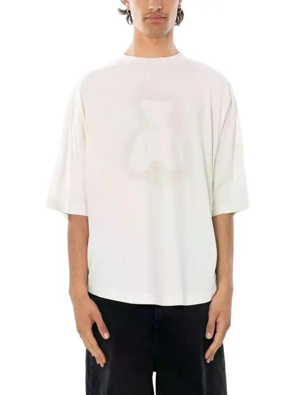 Palm Angels Spray Bear Cotton T-shirt - White