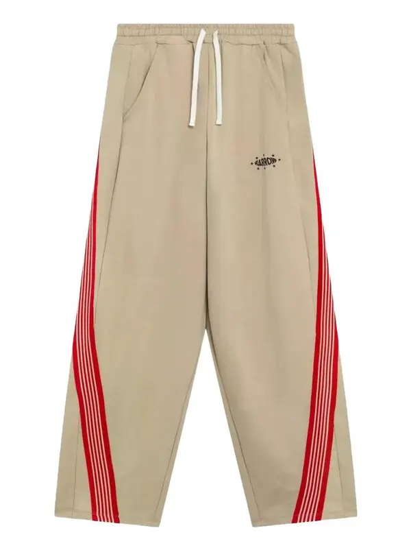 BARROW Logo-print Side-stripe Track Pants - Neutrals
