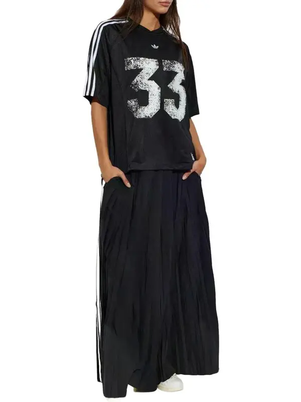 Adidas Pleated Wide-leg Palazzo Pants - Black