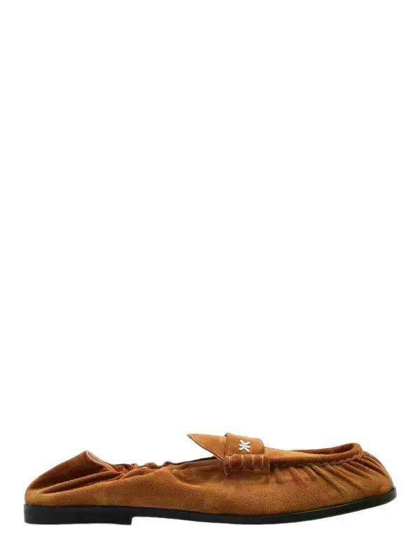 Kenzo Citygram Ruched Suede Loafers - Brown
