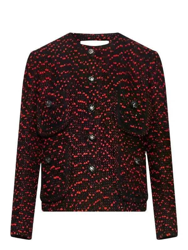 Elie Saab Tweed Button-up Jacket - Black
