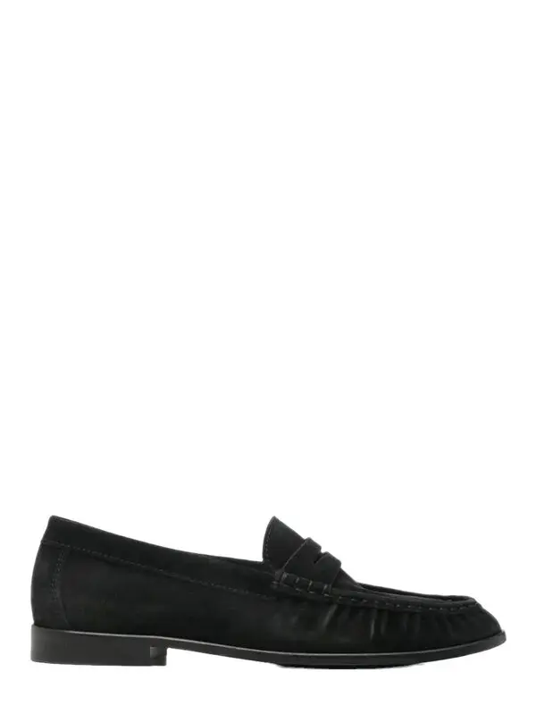 POEVE Suede Penny Loafers - Black