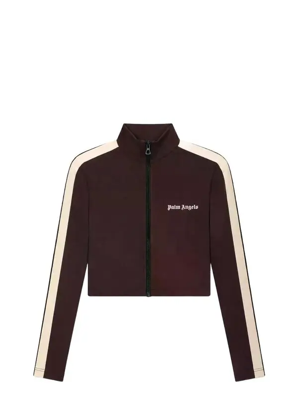 Palm Angels Side-stripe Zip-up Sweatshirt - Brown