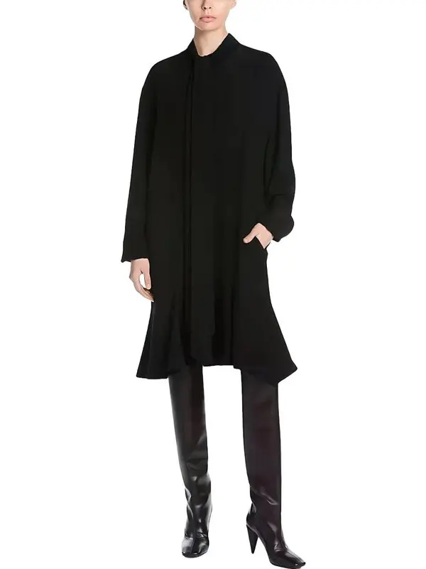 Stella McCartney Tie-neck Ruffled Midi Dress - Black