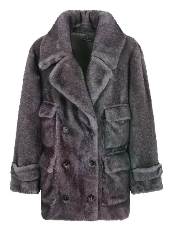 DRHOPE Double-breasted Coat - Grey