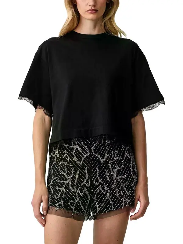 ALLSAINTS Lace-trim Open-back Blouse - Black