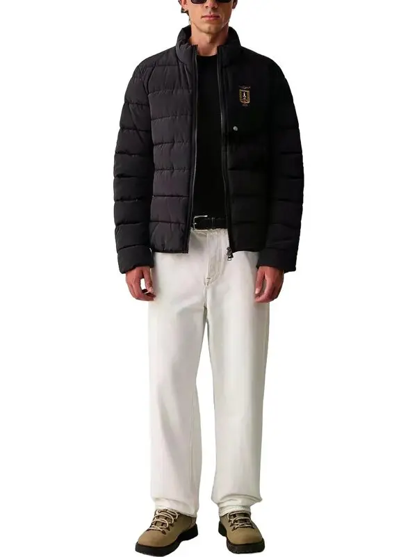 AERONAUTICA MILITARE Quilted Logo-patch Padded Jacket - Black