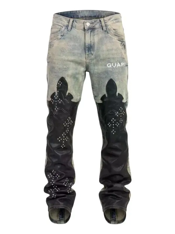 GUAPI Iron Crest Stud-embellished Jeans - Blue