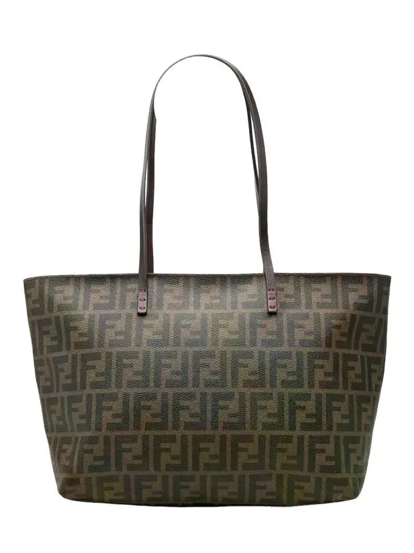 Fendi 2010-2026 Small Zucca Spalmati Roll Tote Bag - Brown