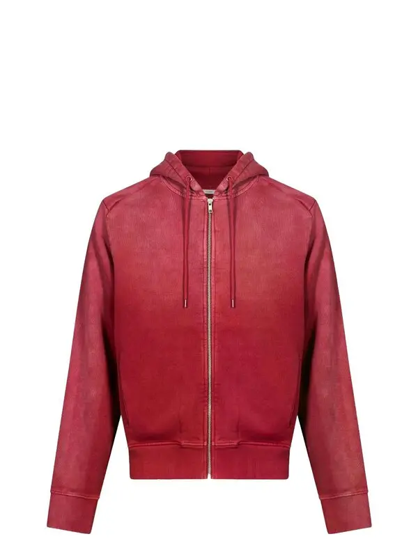 ENTIRE STUDIOS Faded Zip-up Hoodie - Red