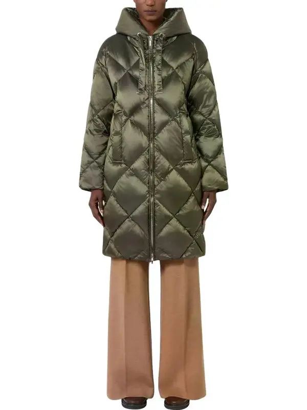 Max Mara Midi Puffer Jacket - Green