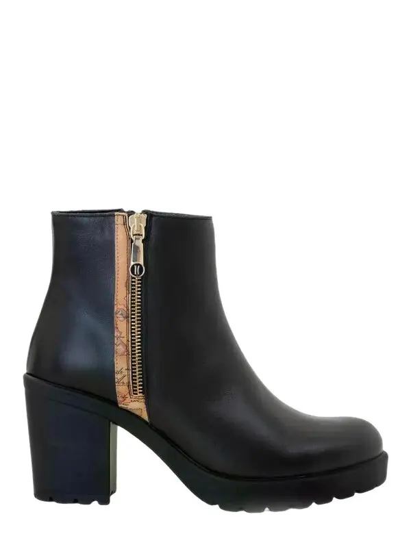 ALVIERO MARTINI 1° CLASSE Geo Classic-print Ankle Boots - Black