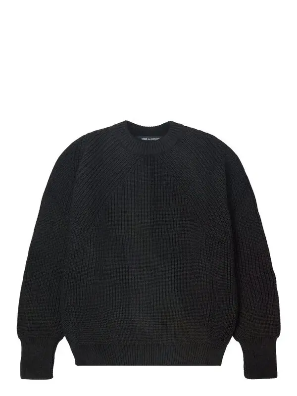Comme Des Garçons Ribbed-knit Raglan-sleeve Sweater - Black