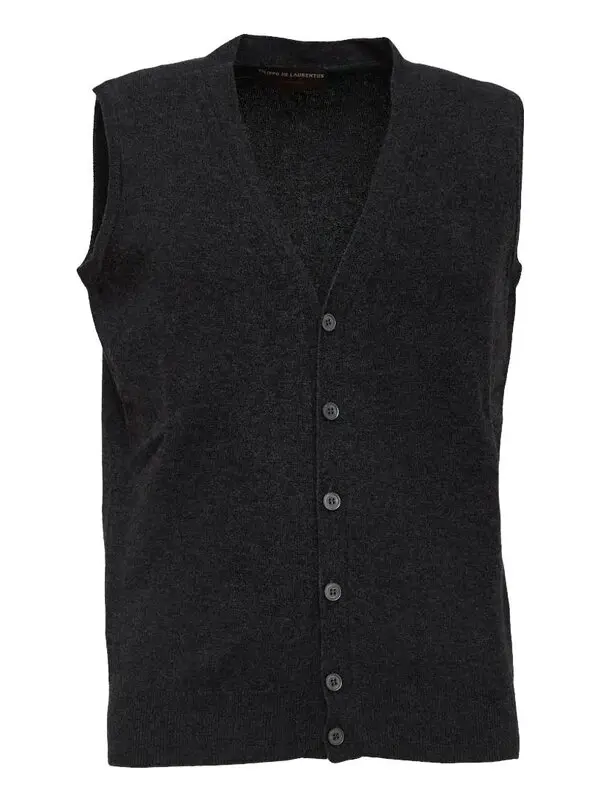 FILIPPO DE LAURENTIIS Button-up V-neck Vest - Grey