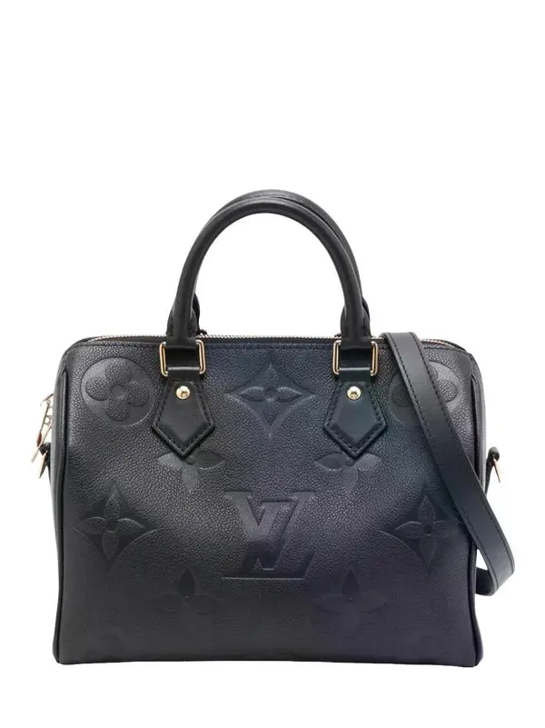 LOUIS VUITTON 2021-2026 Monogram Giant Empreinte Speedy Bandouliere 25 Satchel - Black