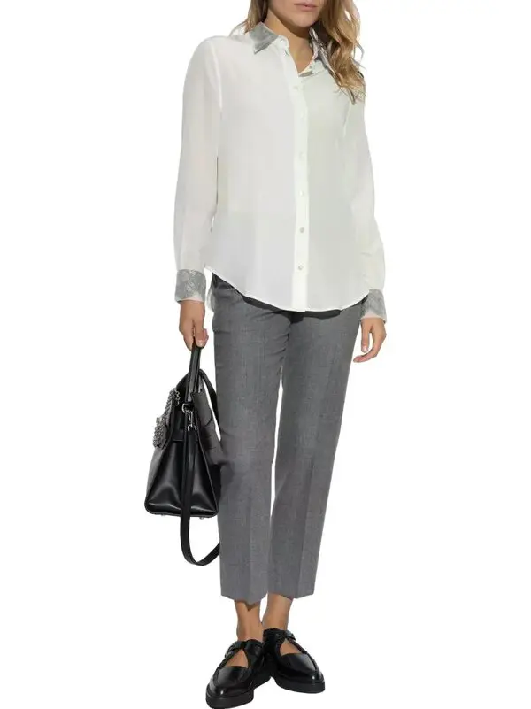 Alexander McQueen Floral-lace Detailed Shirt - White