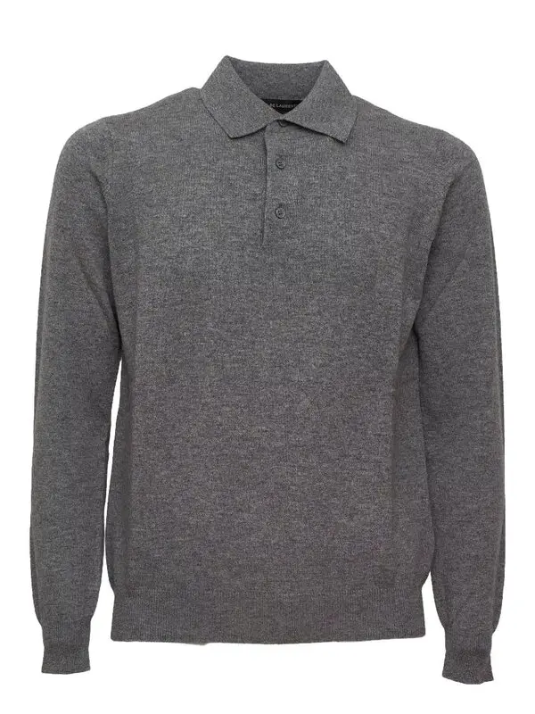 FILIPPO DE LAURENTIIS Long-sleeve Polo Shirt - Grey