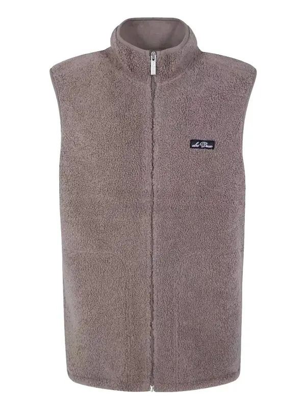 LES DEUX Teddy Fleece-texture Gilet - Brown
