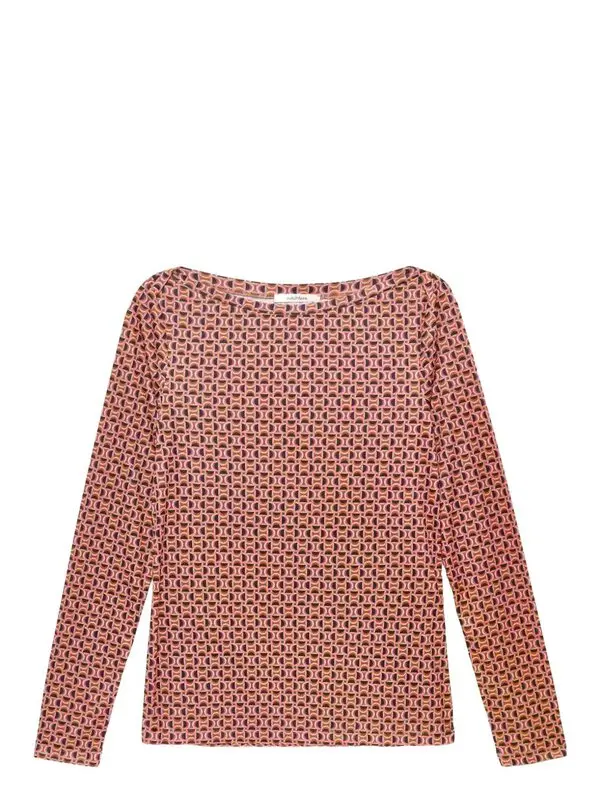 Malìparmi Micro-print Boat-neck T-shirt - Pink